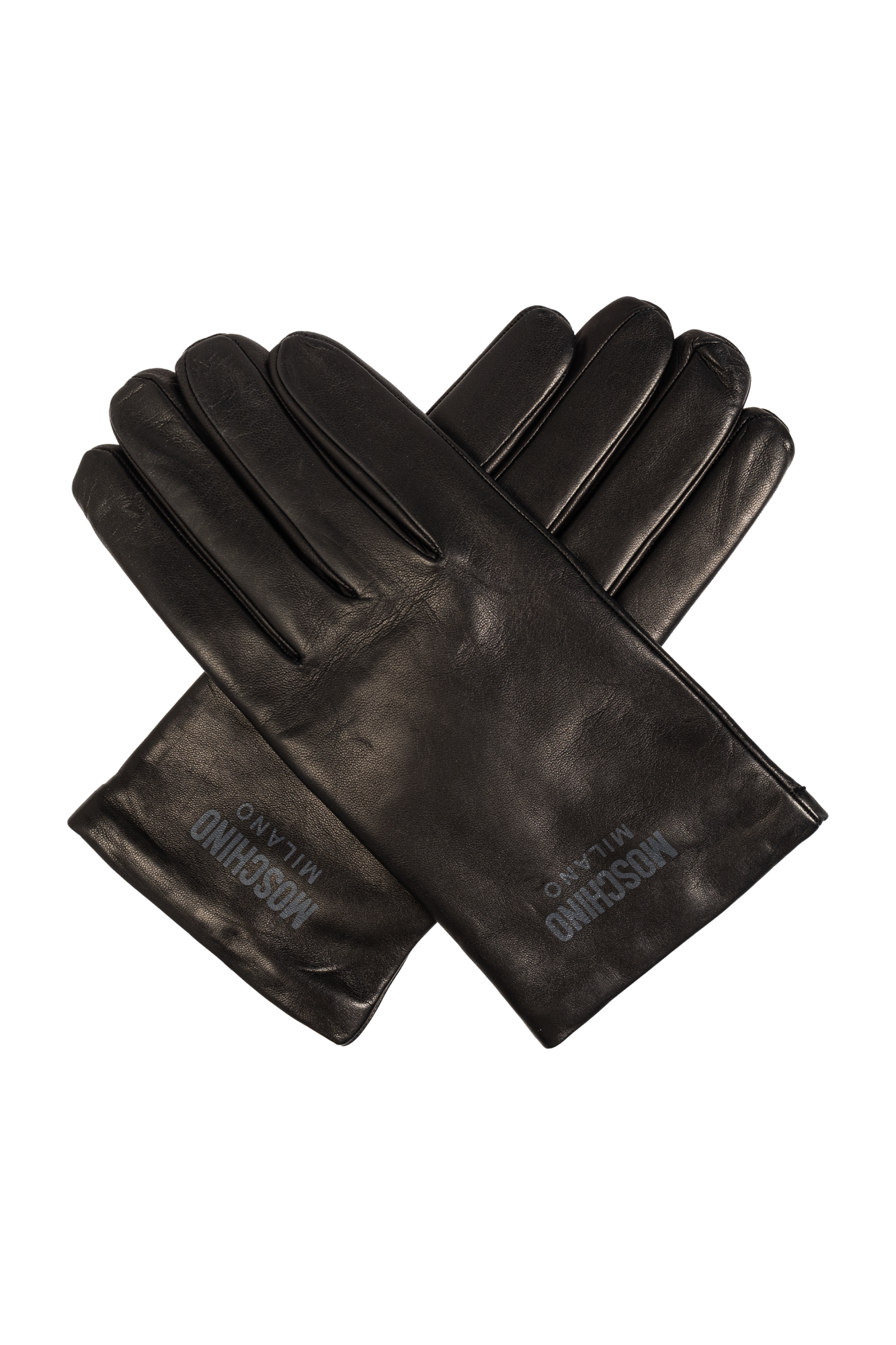 Moschino leather gloves store